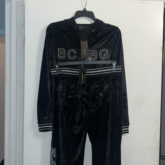 BCBGMaxAzria | Jackets & Coats | Large Bcbg Black Velvet Bling Silver ...